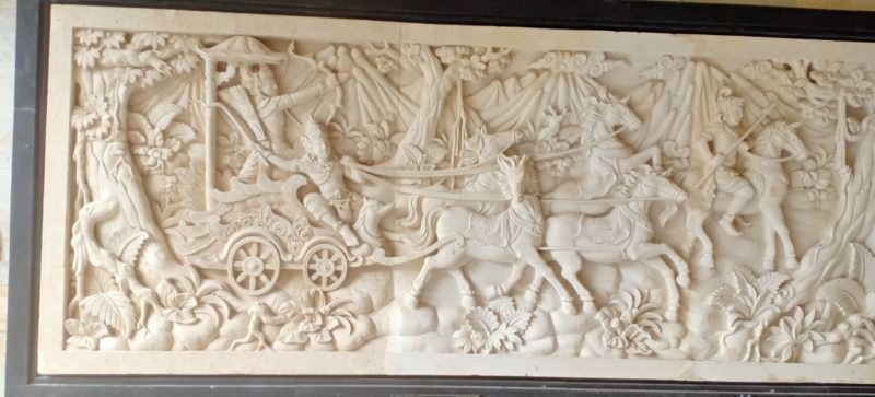 Relief Ornamen Dinding Mahabharata - Ukiran Bali